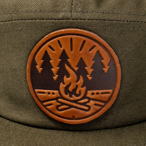 Leather Patch Hat: Embrace Adventure with Our Campfire Cap - Popov Leather®