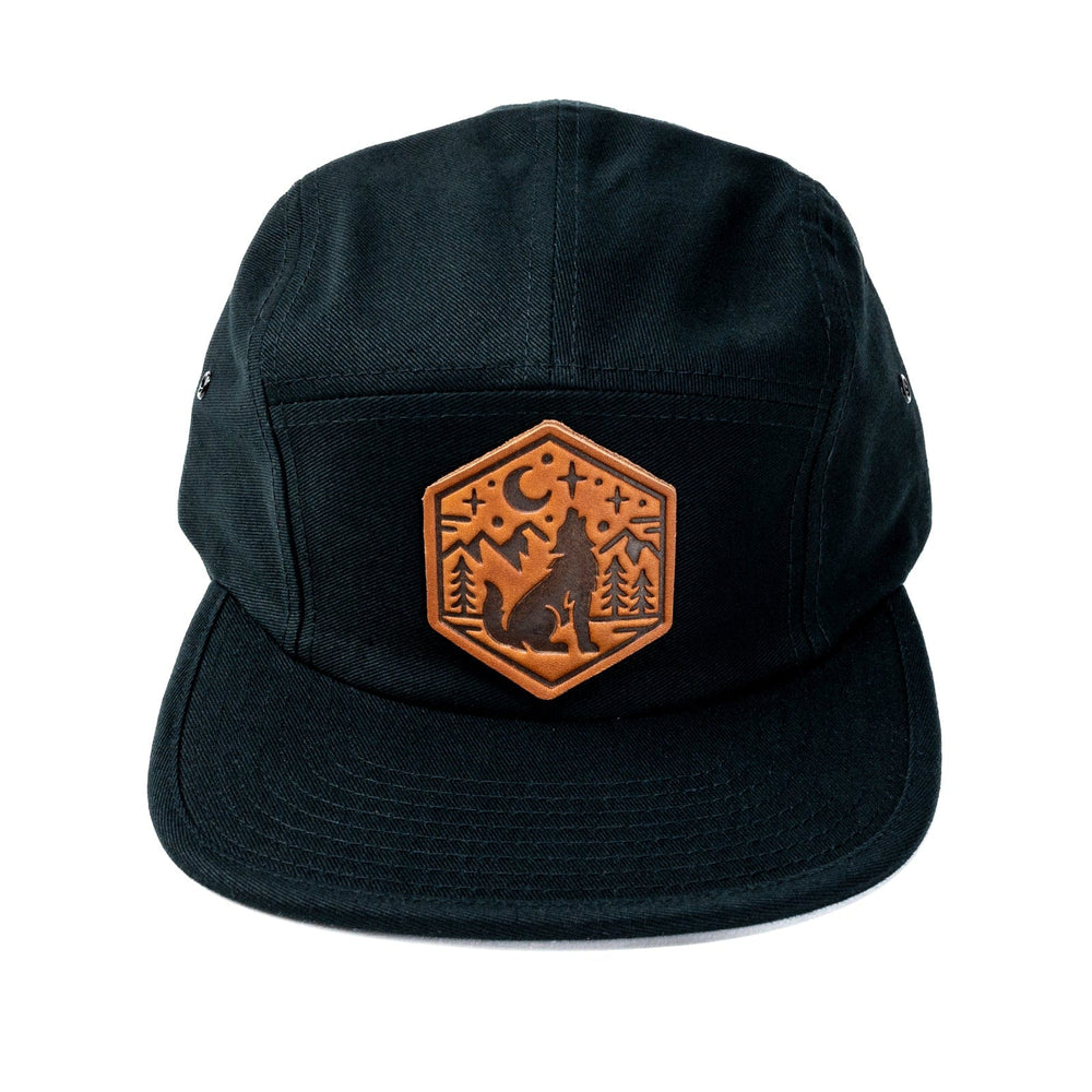 Jockey Hat - Howling Wolf - Khaki - Popov Leather®