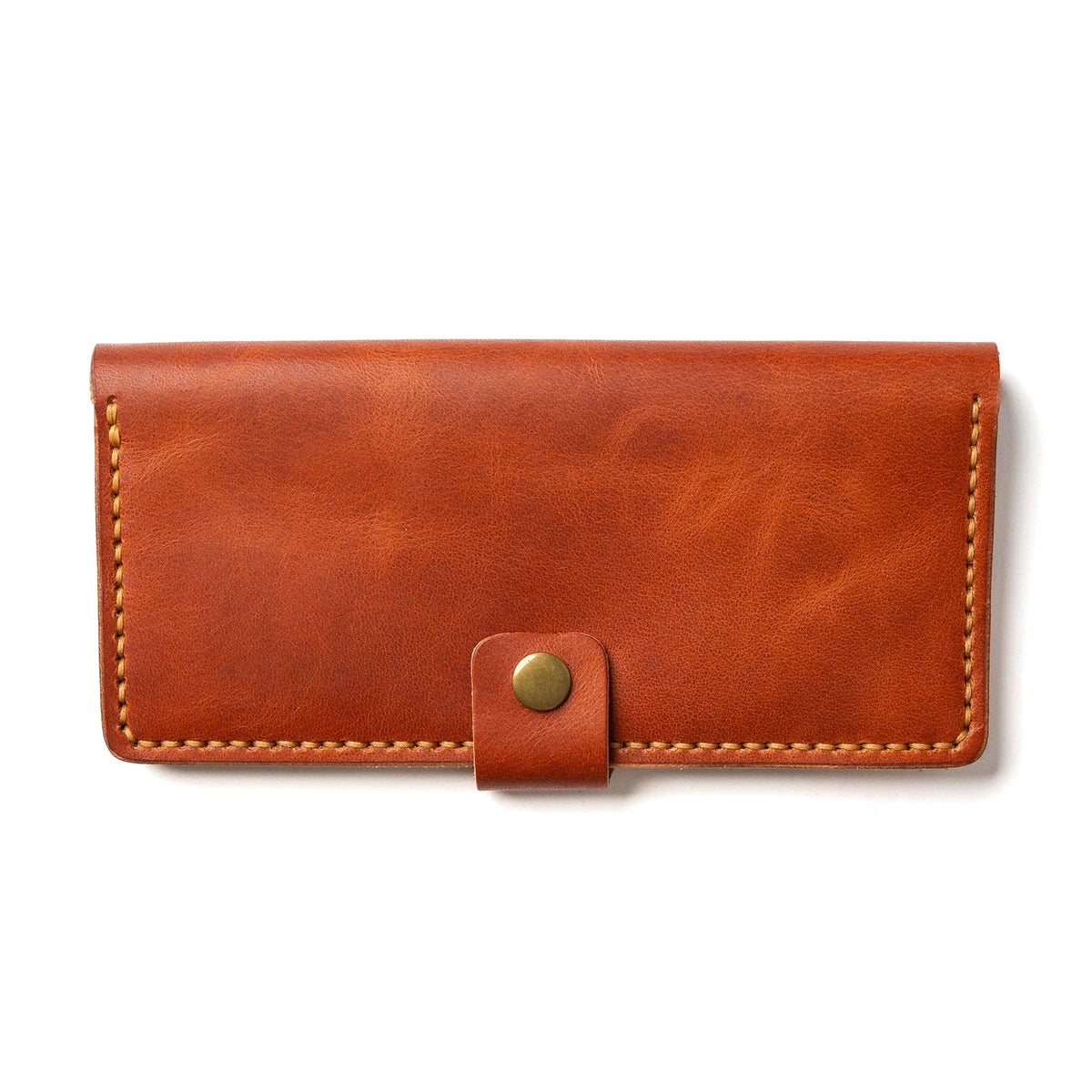 Leather Checkbook Wallet: Elegance Meets Functionality - English Tan ...