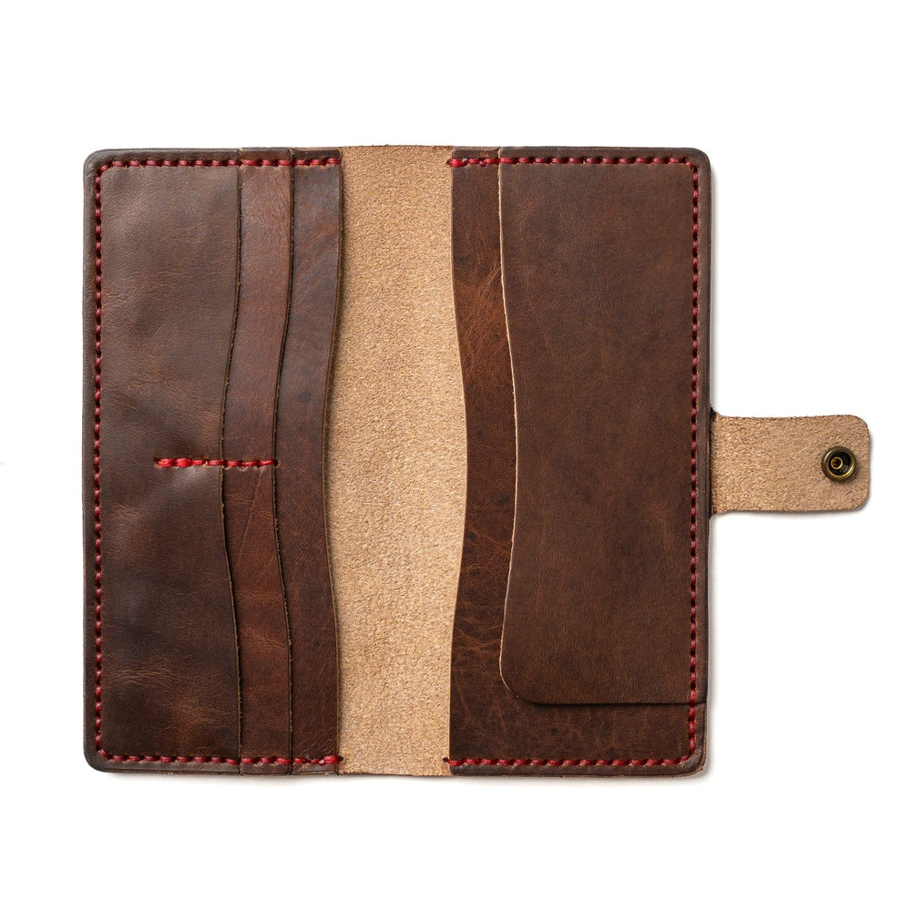 Leather Checkbook Wallet: Elegance Meets Functionality - English Tan ...