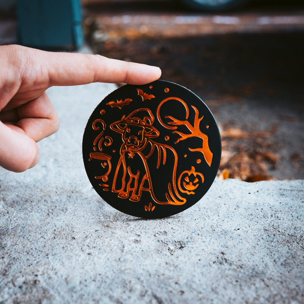 Hashbrown The Cow Halloween Coasters: 4-Pack with Unique Foil-Stamped ...