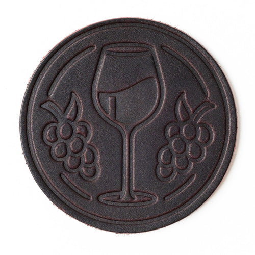 Leather Coaster Set - Merlot Design | Popov Leather - English Tan ...