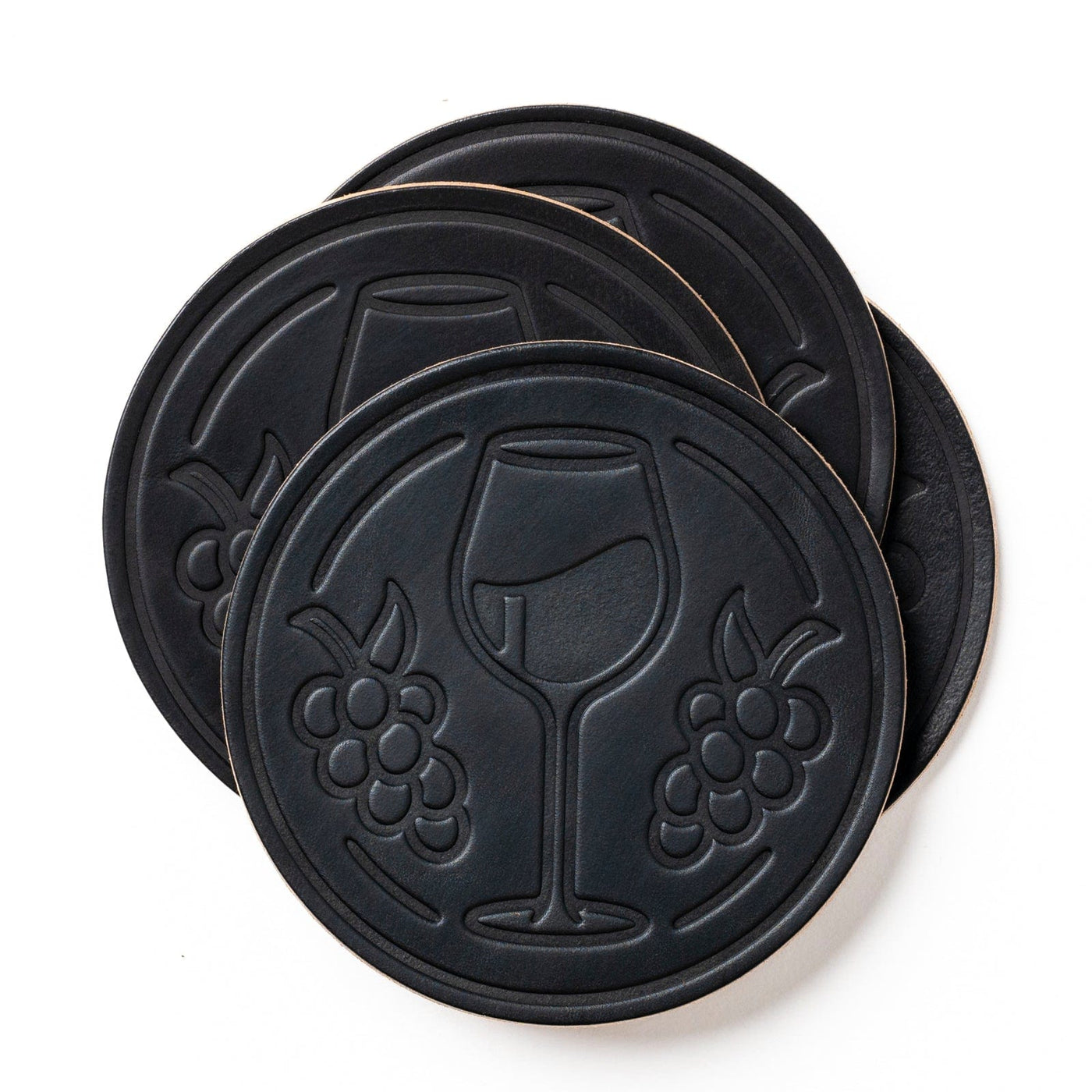 Leather Coaster Set - Merlot Design | Popov Leather - English Tan ...