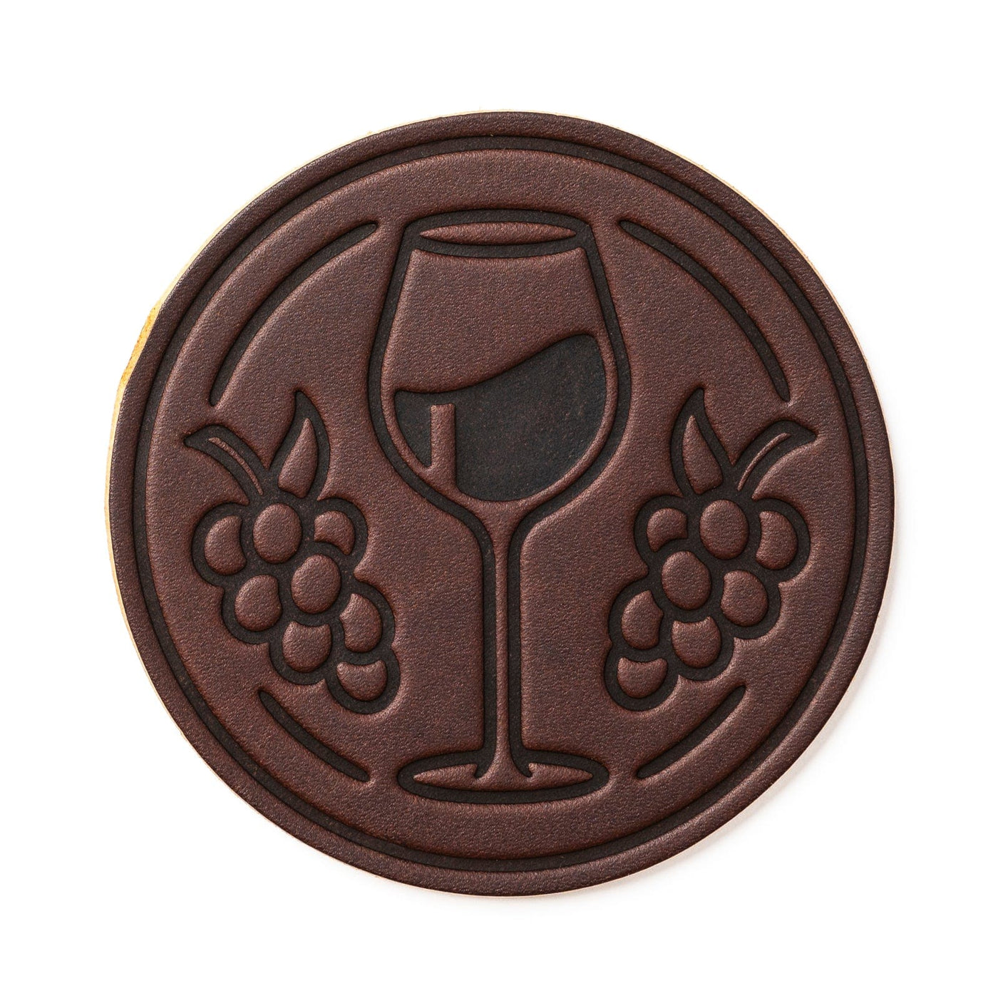 Leather Coaster Set - Merlot Design | Popov Leather - English Tan ...